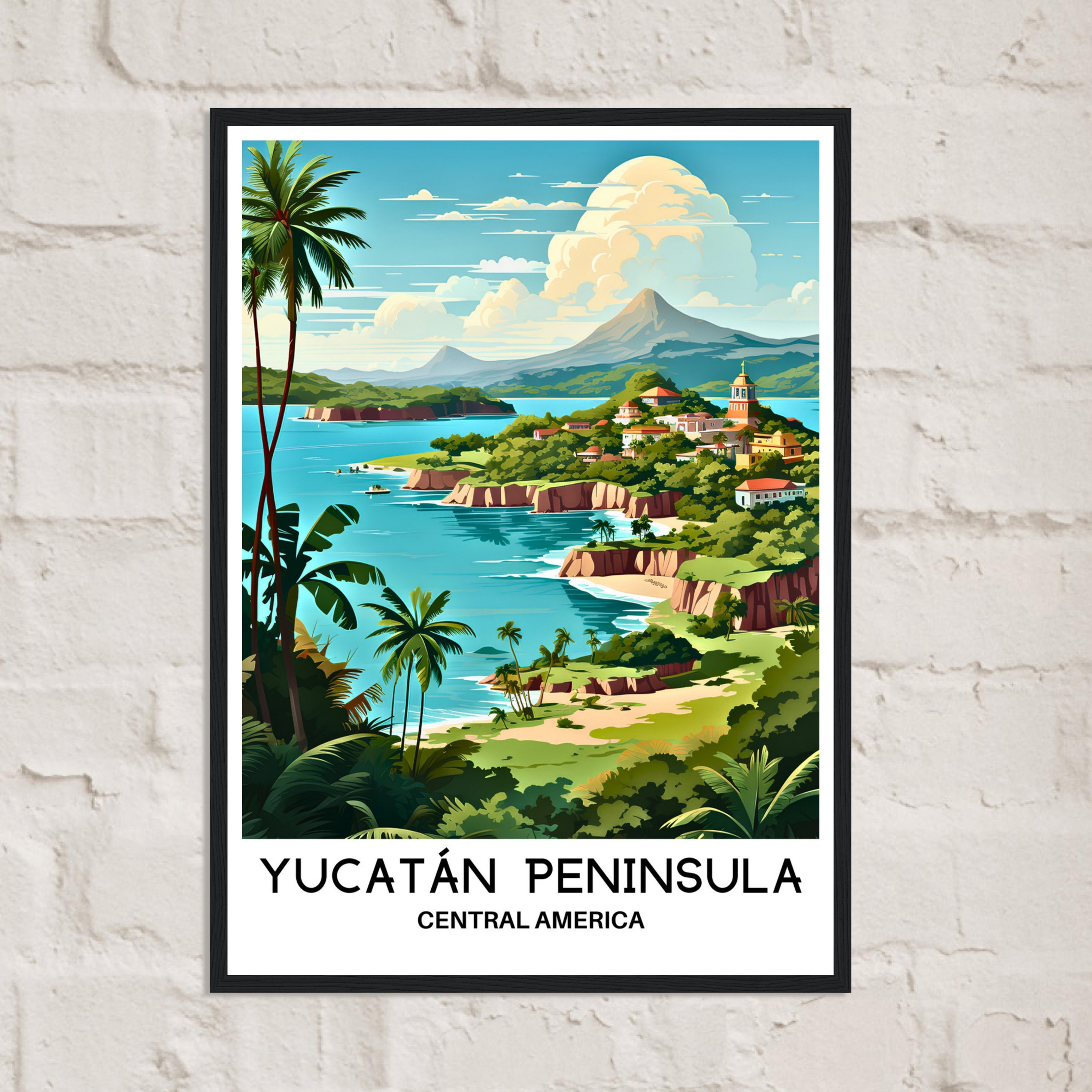 Yucatan Peninsula Travel Print Yucatan Peninsula Poster Central America ...