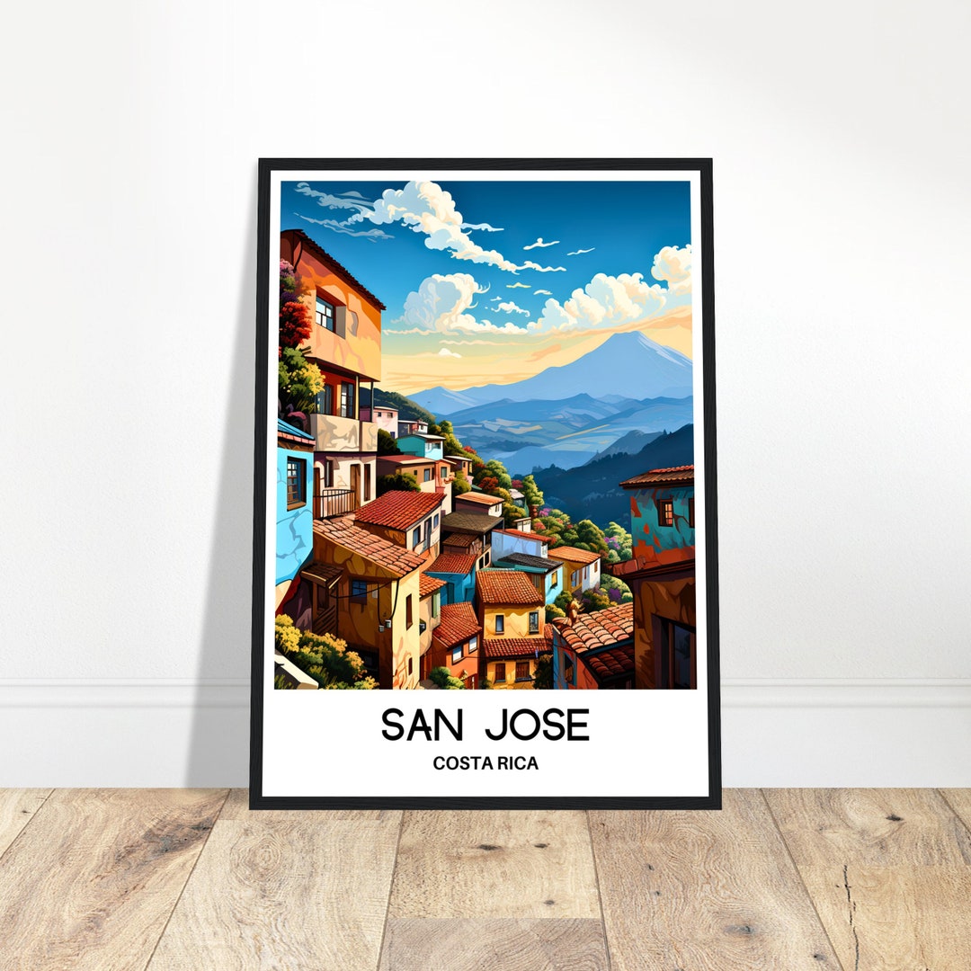 San Jose Travel Print San Jose Poster Costa Rican Art Print Costa Rica ...