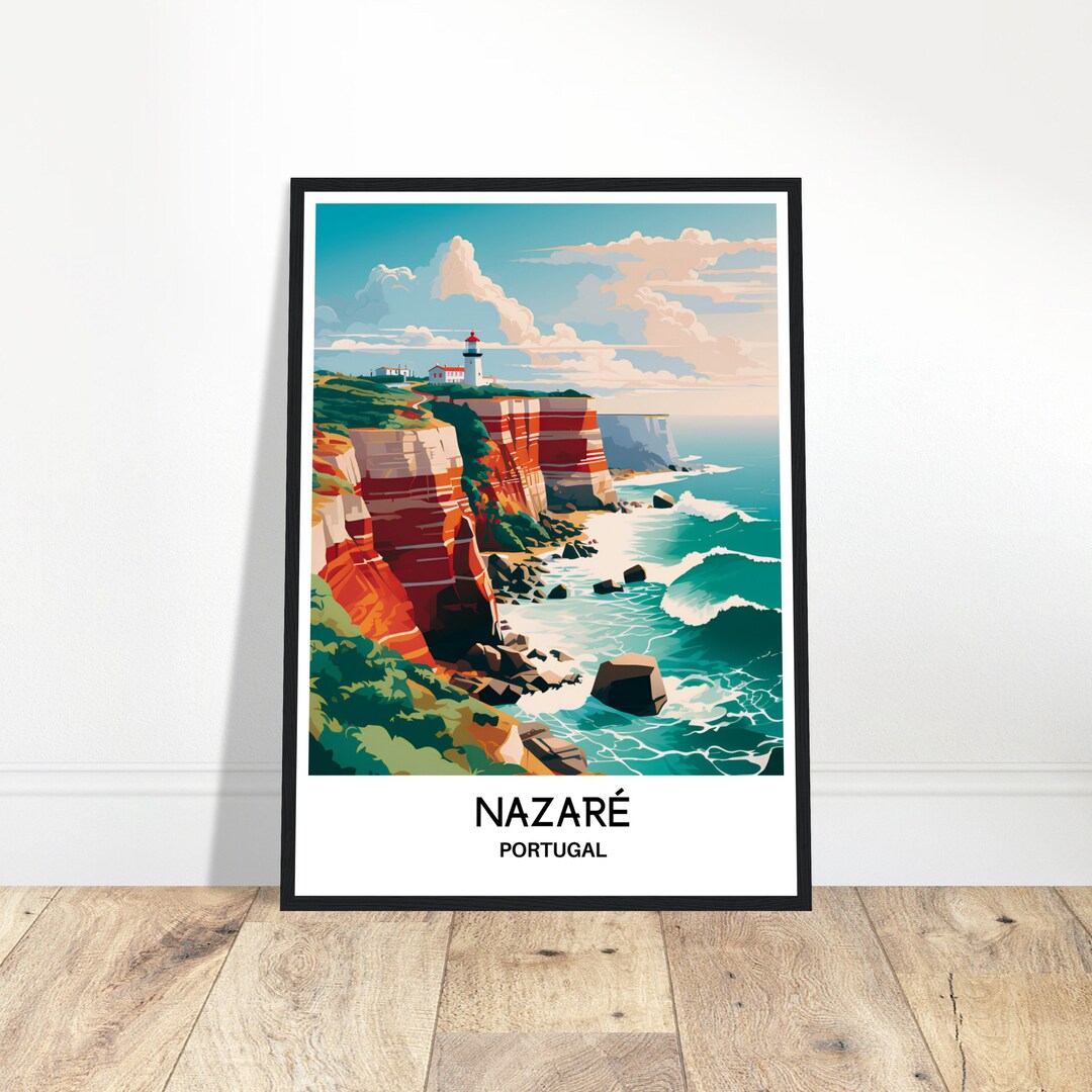Nazare Travel Print Nazare Poster Portuguese Art Print - Etsy