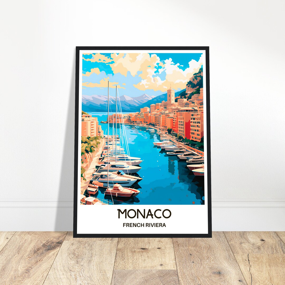 Monaco Travel Print Monaco Poster French Riviera Art Print France Lover ...