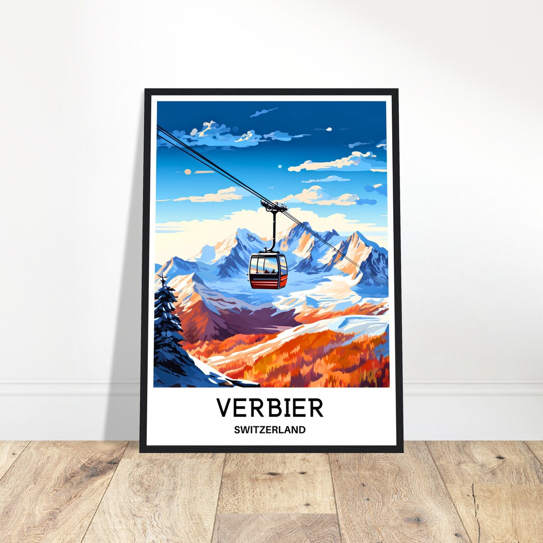 Verbier Travel Print Verbier Poster Swiss Art Print Switzerland Lover ...