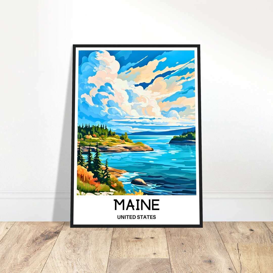 Maine Travel Print Maine Travel Poster American Art Print Maine Lover ...