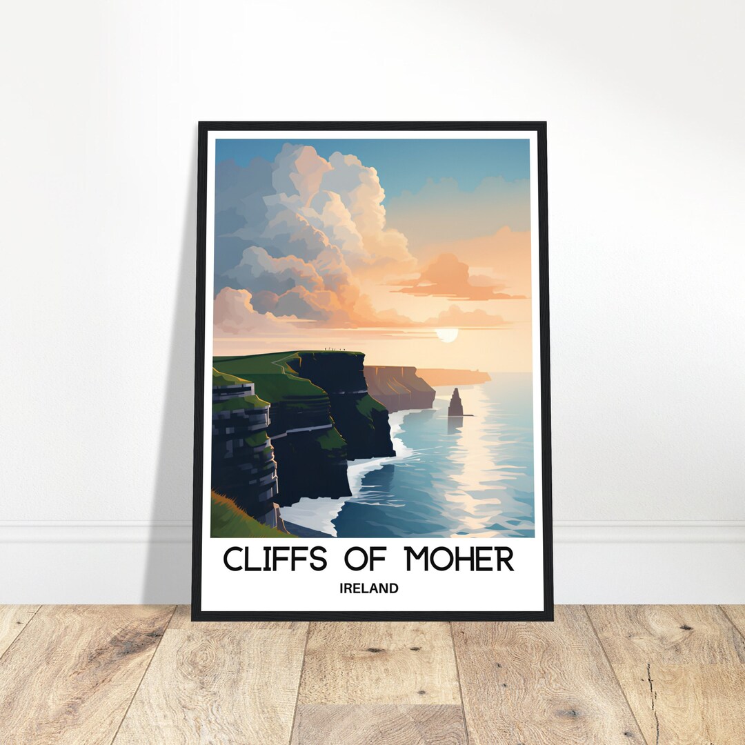 Cliffs of Moher Travel Poster Cliffs of Moher Travel Print - Etsy