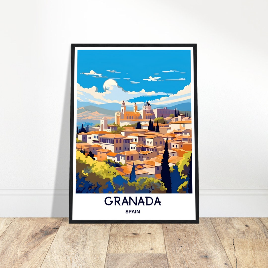 Granada Travel Poster Granada Travel Print Granada Spain Print - Etsy.de