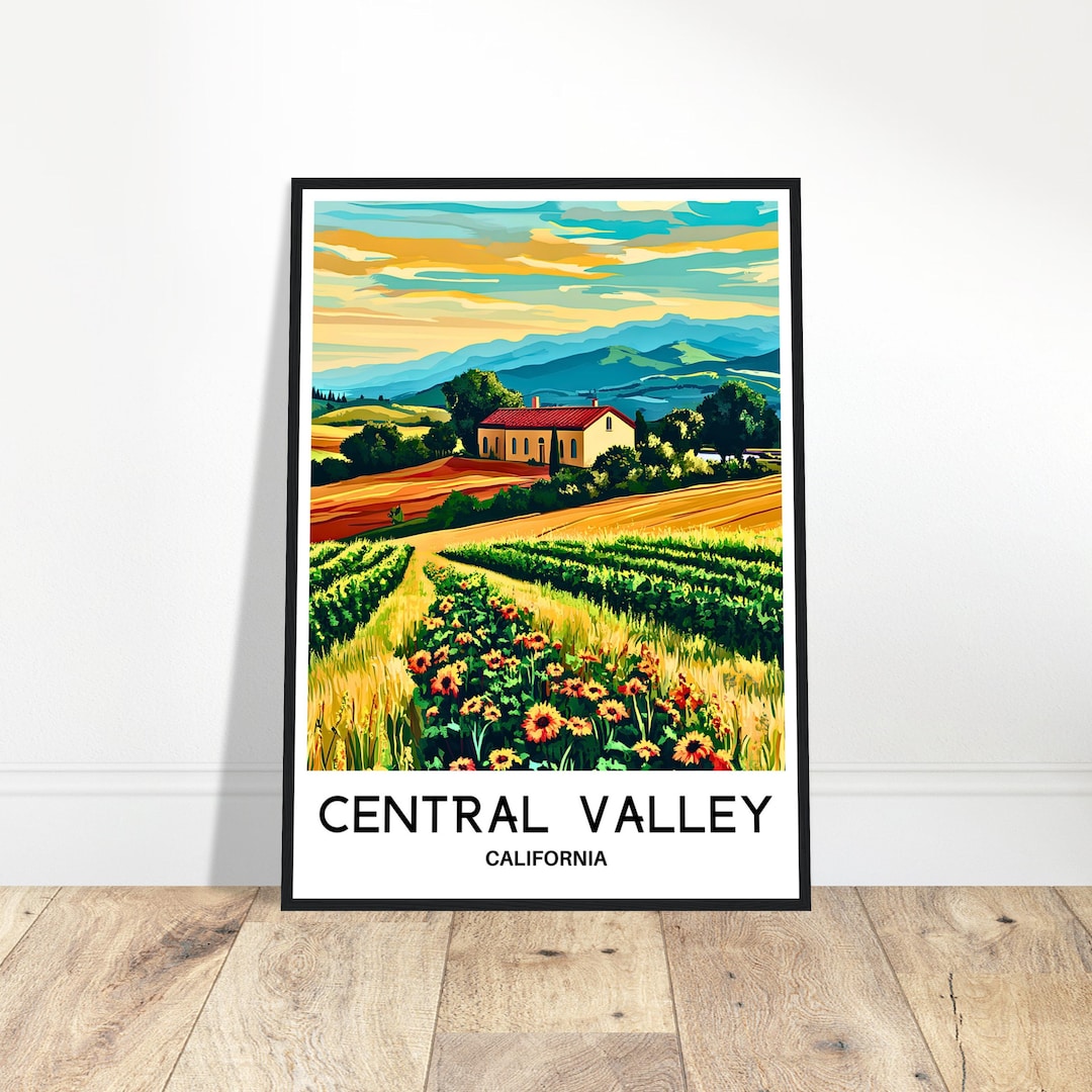 Central Valley Travel Print Central Valley Poster American Art Print ...