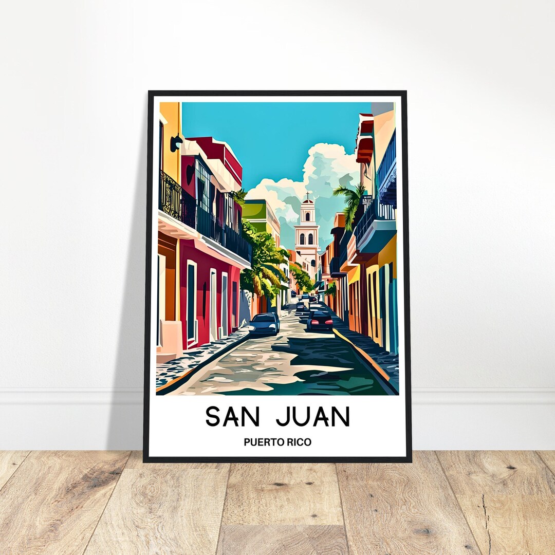 San Juan Travel Print San Juan Poster Caribbean Art Print Caribbean ...