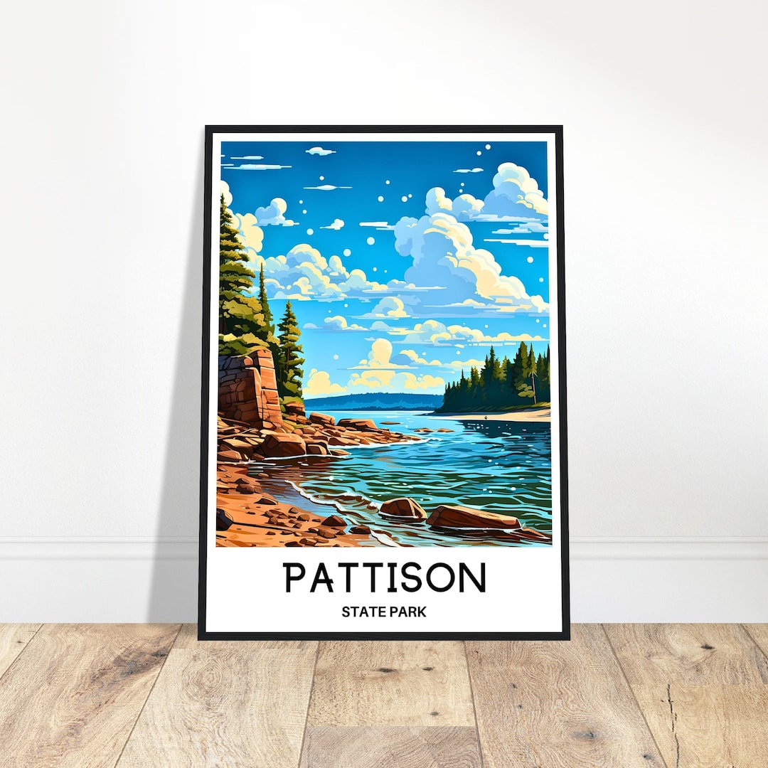 Pattison State Park Travel Print Poster American Art Print Wisconsin ...
