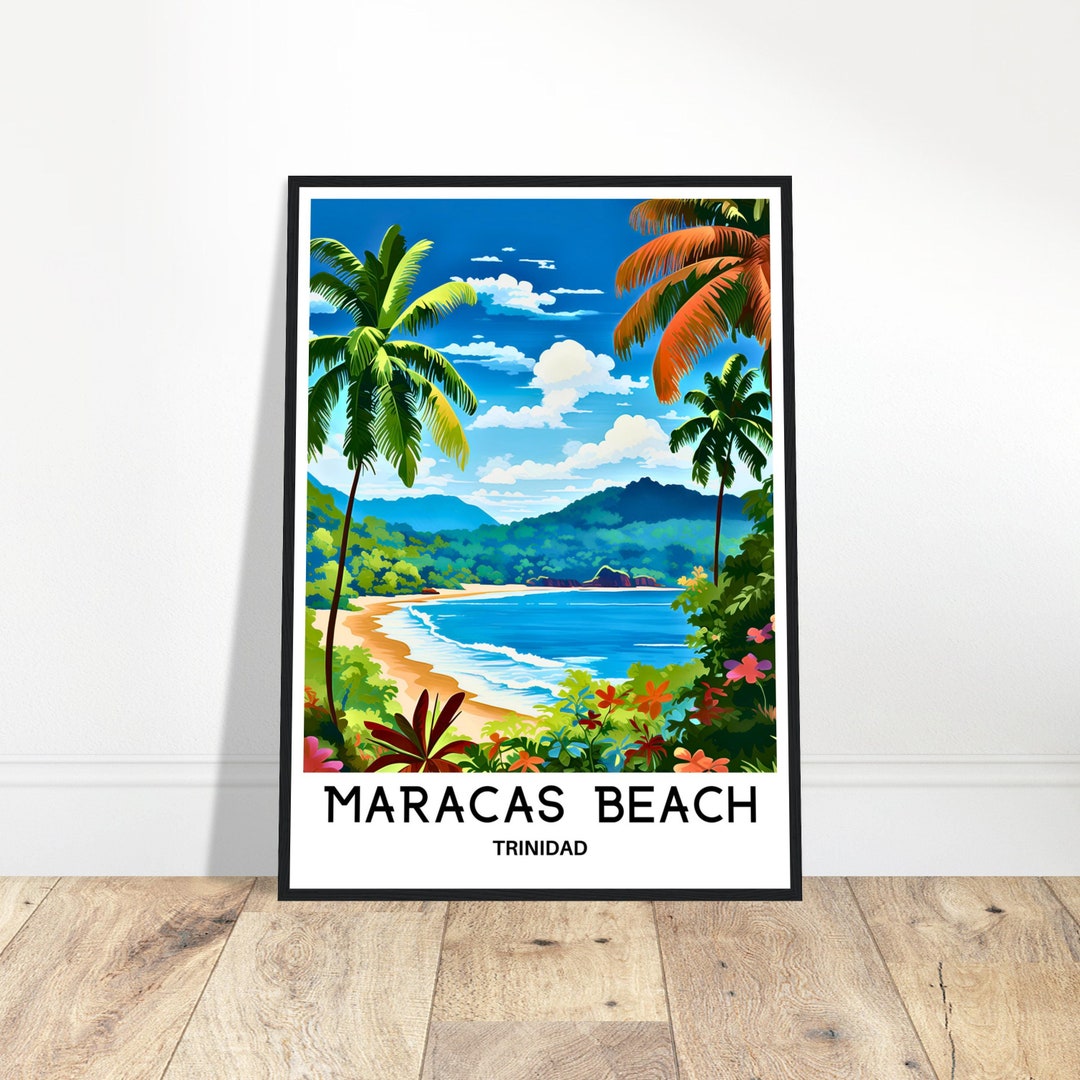 Maracas Bay Travel Print Maracas Bay Poster Caribbean Art Print ...