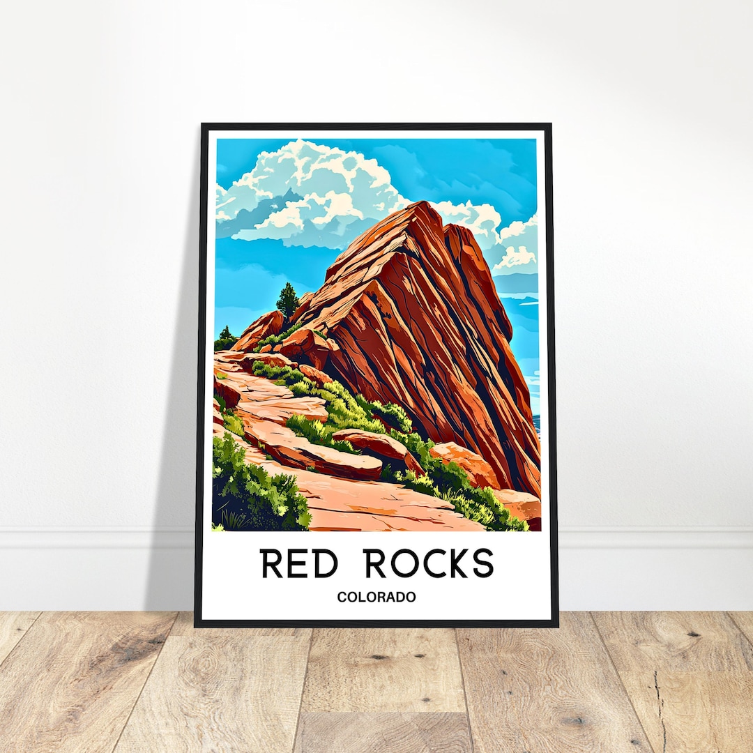 Red Rocks Travel Print Red Rocks Poster American Art Print America ...