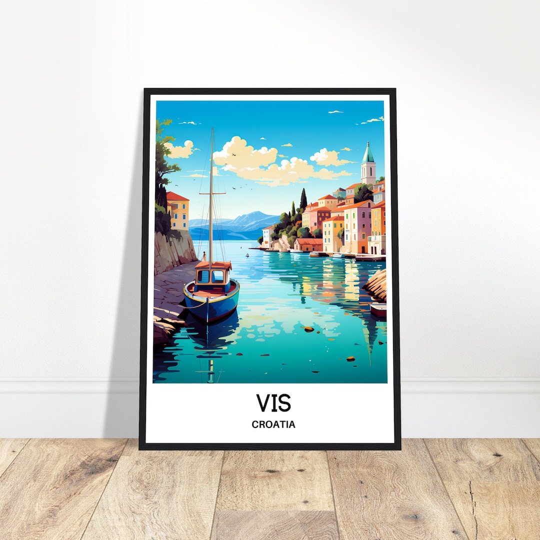 Vis Travel Print Vis Poster Croatian Art Print Croatia Lover Gift Wall ...