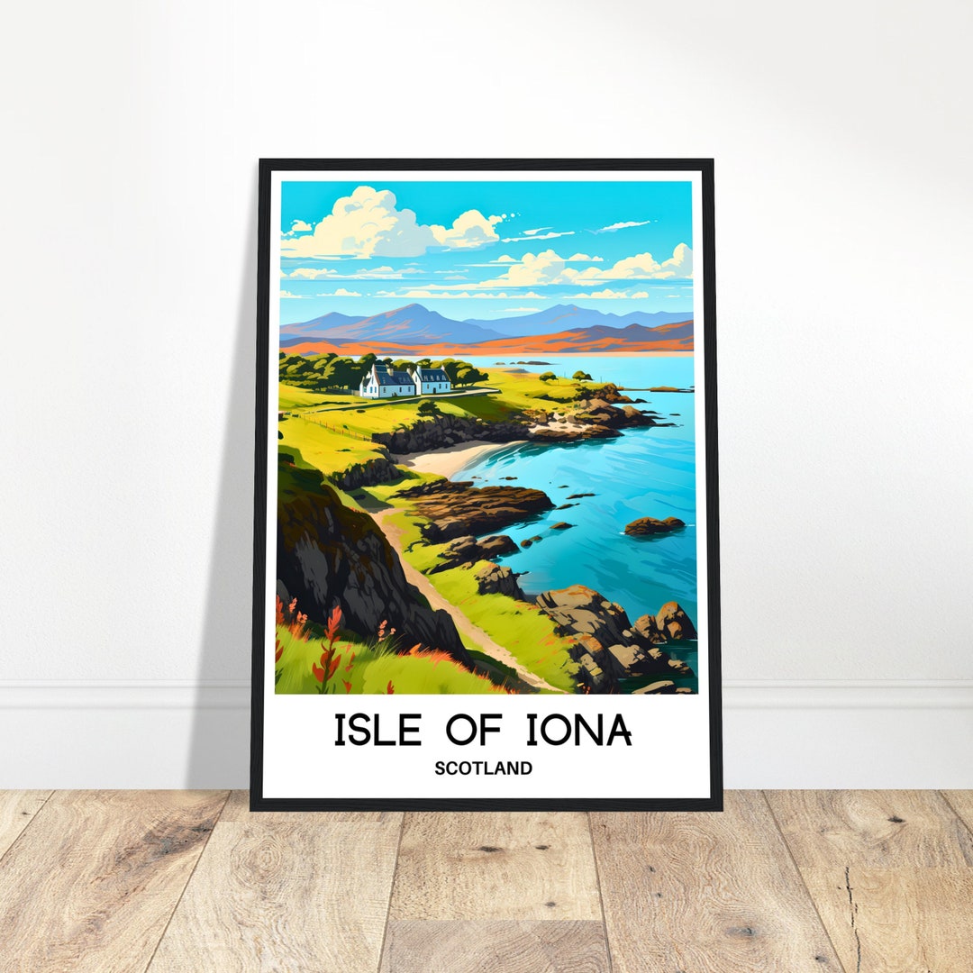 Isle of Iona Travel Print Isle of Iona Poster Scottish Art Print Scotland Lover Gift Wall ...