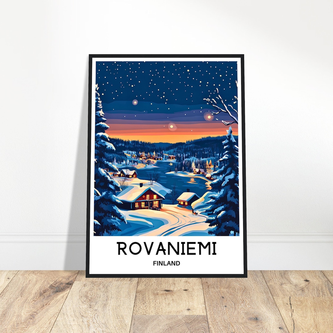 Rovaniemi Travel Print Rovaniemi Poster Finnish Art Print Finland Lover ...