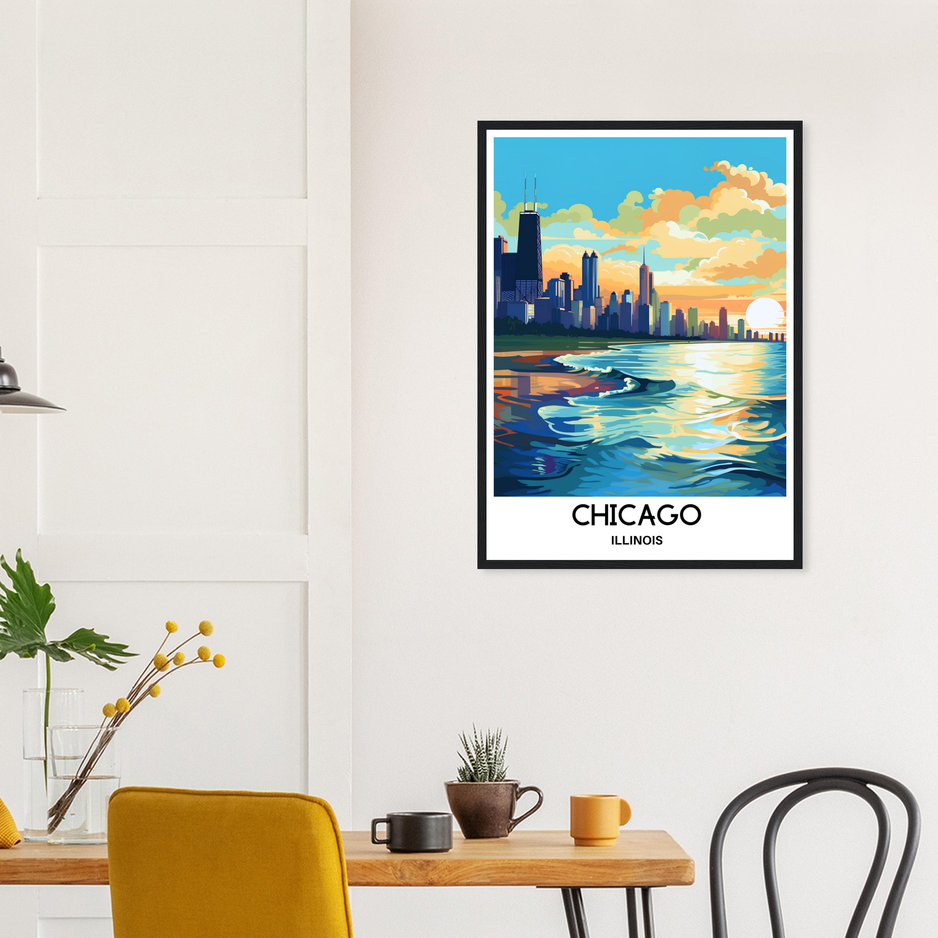 Chicago Travel Poster Chicago Travel Print Chicago Art Print Chicago ...