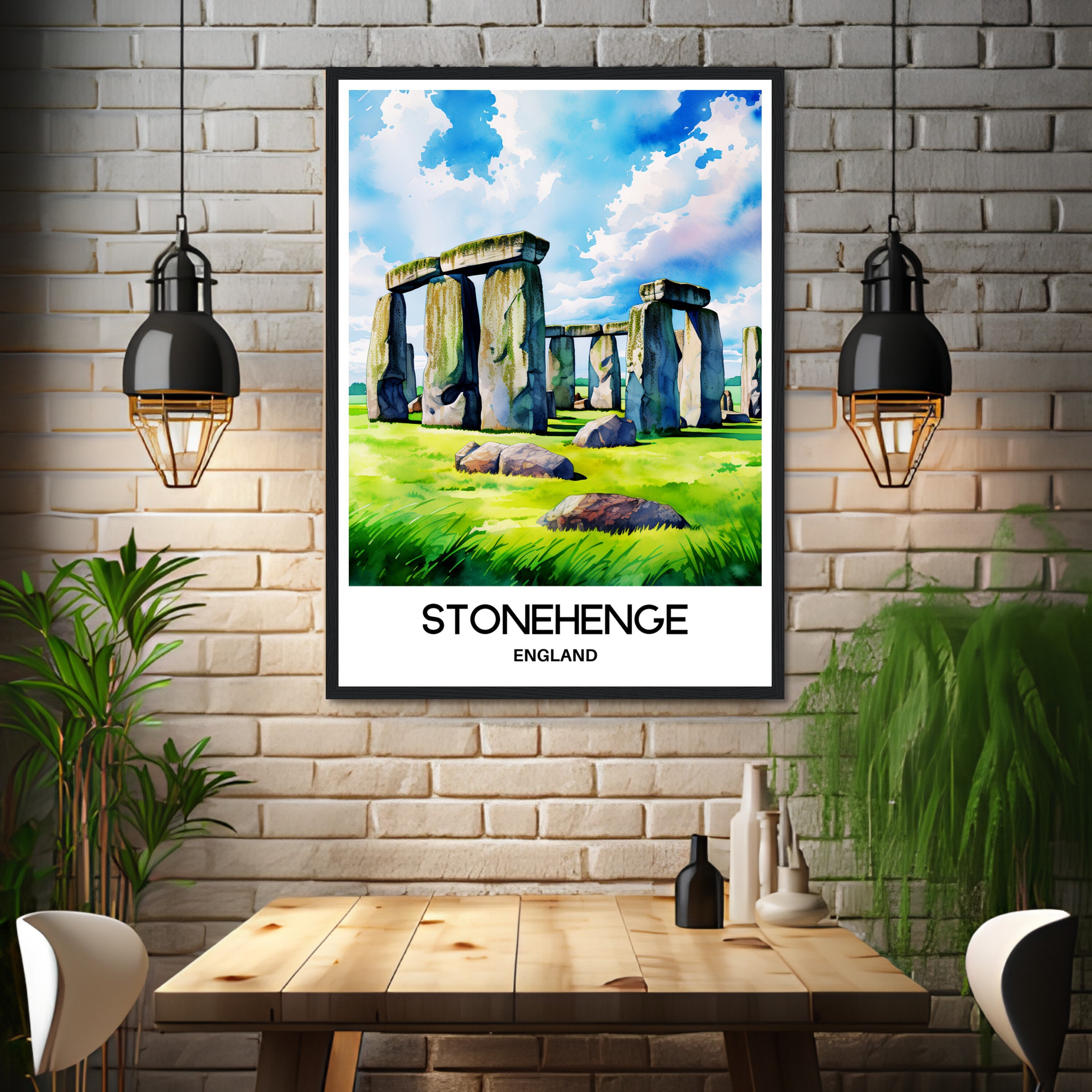 Stonehenge Watercolor Print Stonehenge Travel Poster English Art Print ...