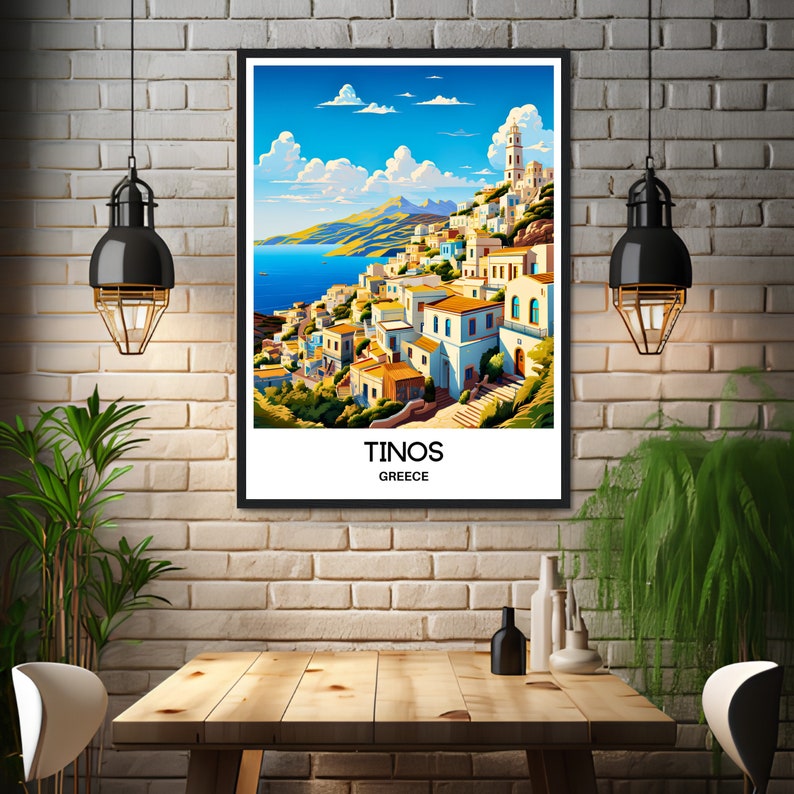 Tinos Travel Print Tinos Poster Greek Art Print Greece Lover Gift Wall ...