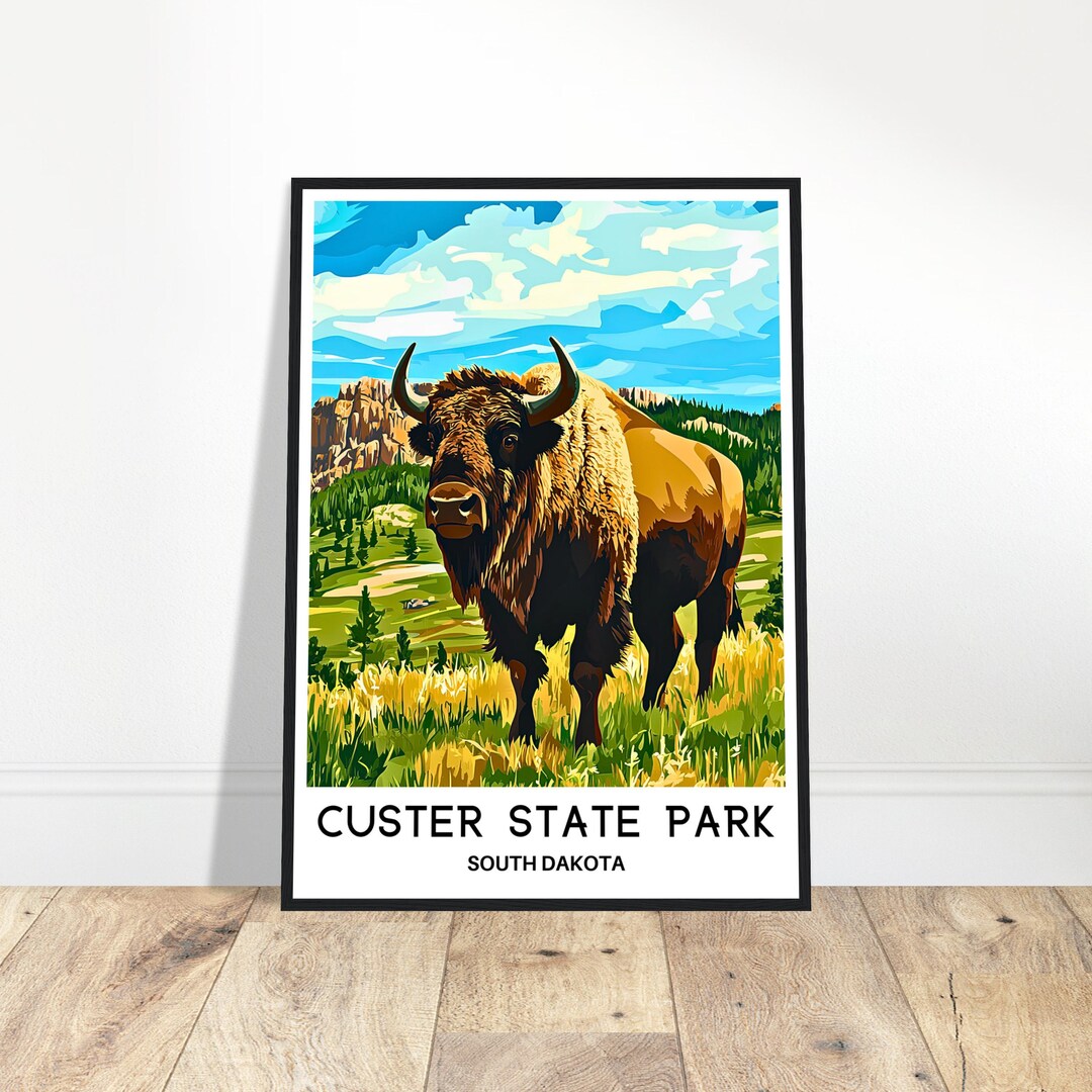 Custer State Park Travel Print Poster American Art Print South Dakota ...