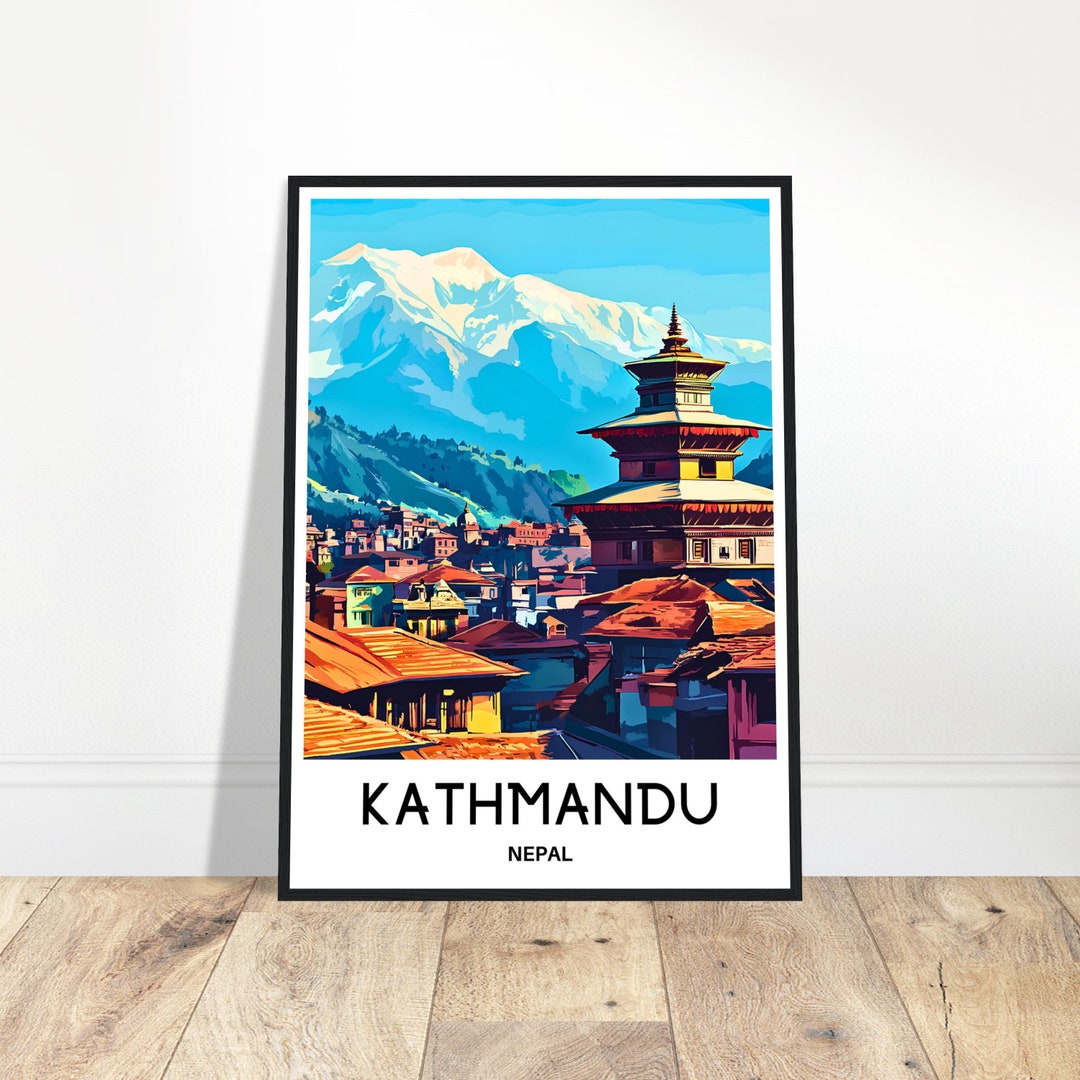 Kathmandu Travel Print Kathmandu Poster Nepalese Art Print Nepal Lover ...