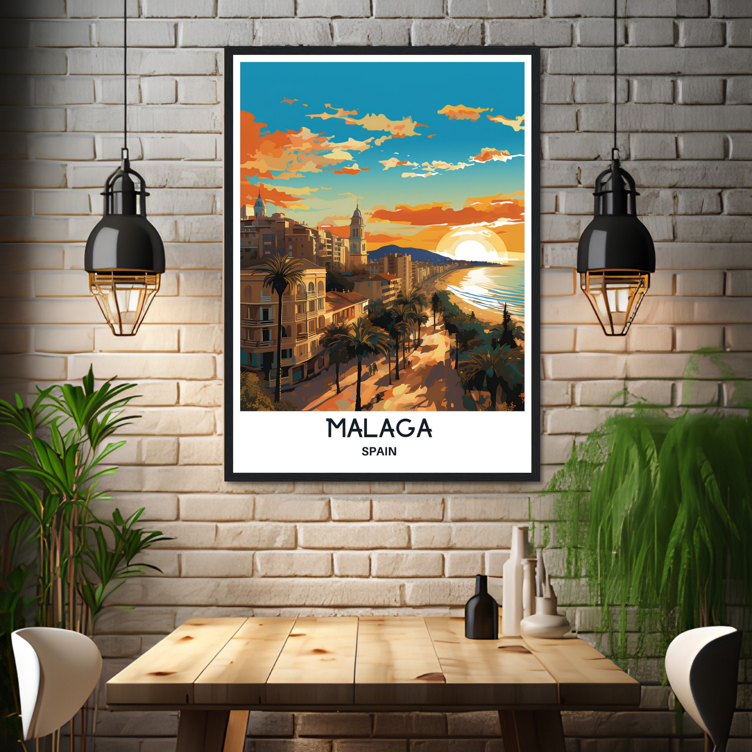 Póster de viaje de Málaga Impresión de viaje de Málaga Málaga España ...