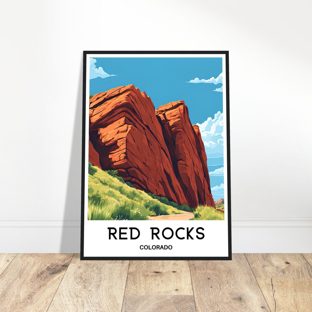 Red Rocks Travel Print Red Rocks Poster American Art Print America ...