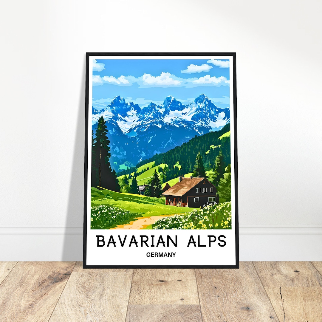 Bavarian Alps Travel Print Bavarian Alps Poster German Art Print ...