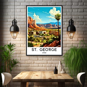 St. George Travel Print St. George Poster American Art Print Utah Lover ...