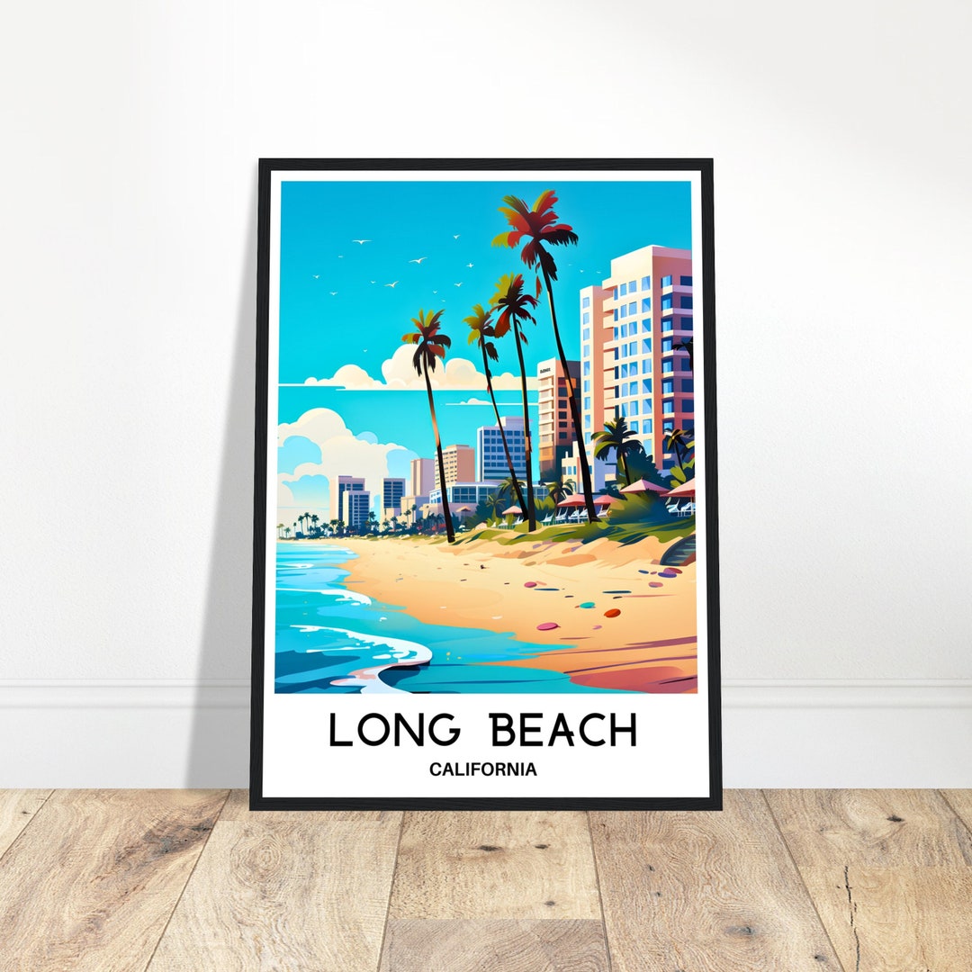 Long Beach Travel Print Long Beach Poster American Art Print California ...