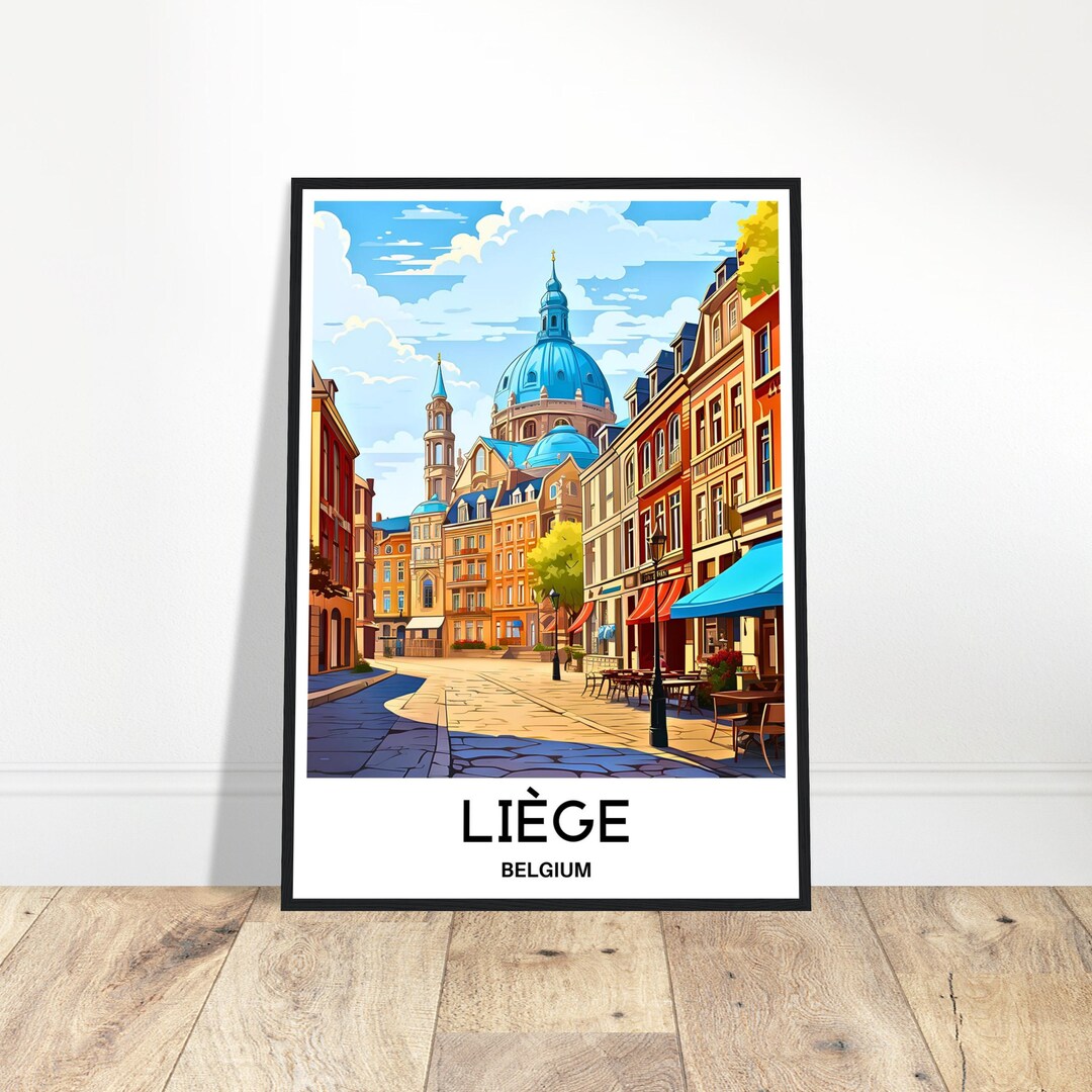 Liege Travel Print Liege Poster Belgian Art Print Belgium Lover Gift ...