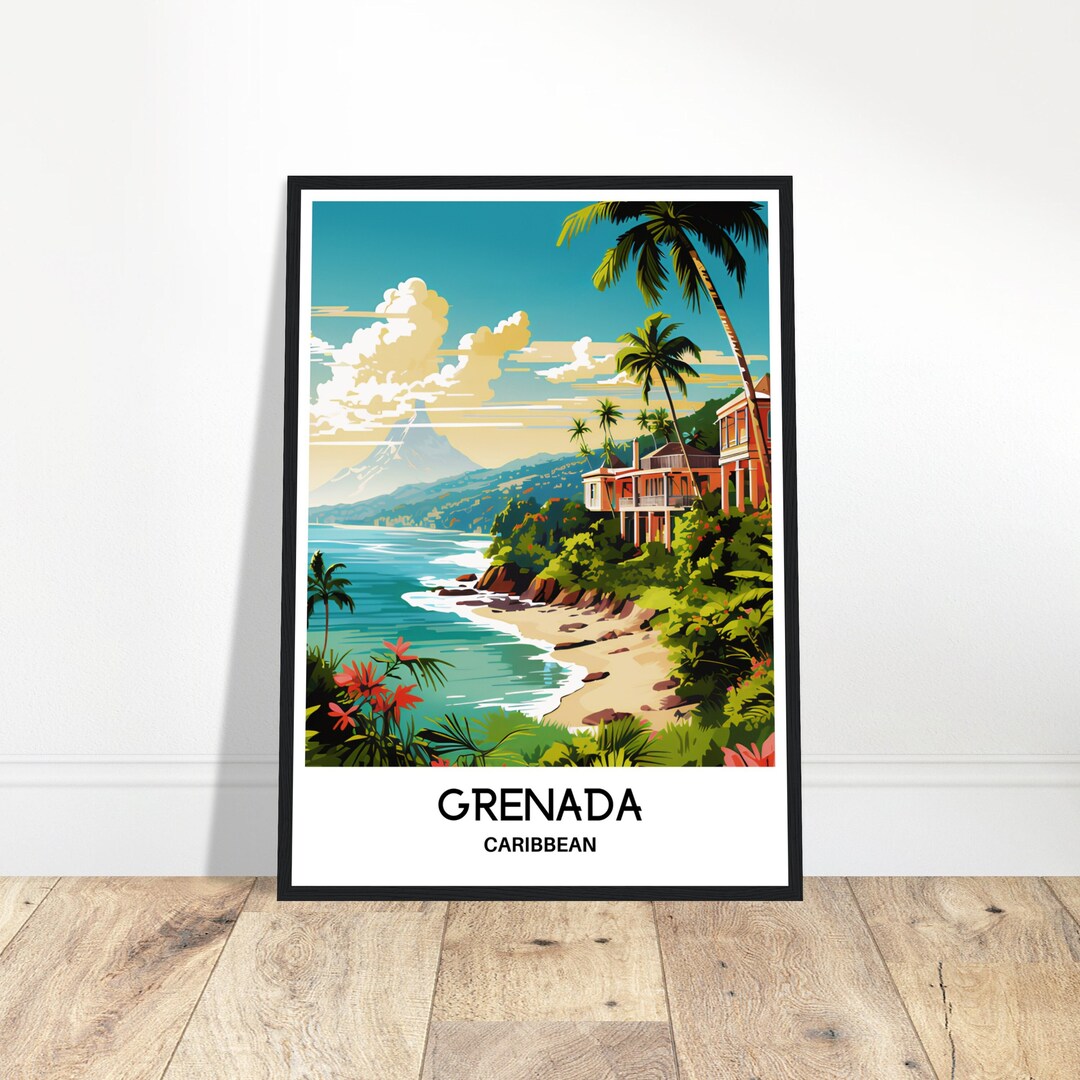 Grenada Travel Print Grenada Poster Caribbean Art Print Caribbean Lover ...