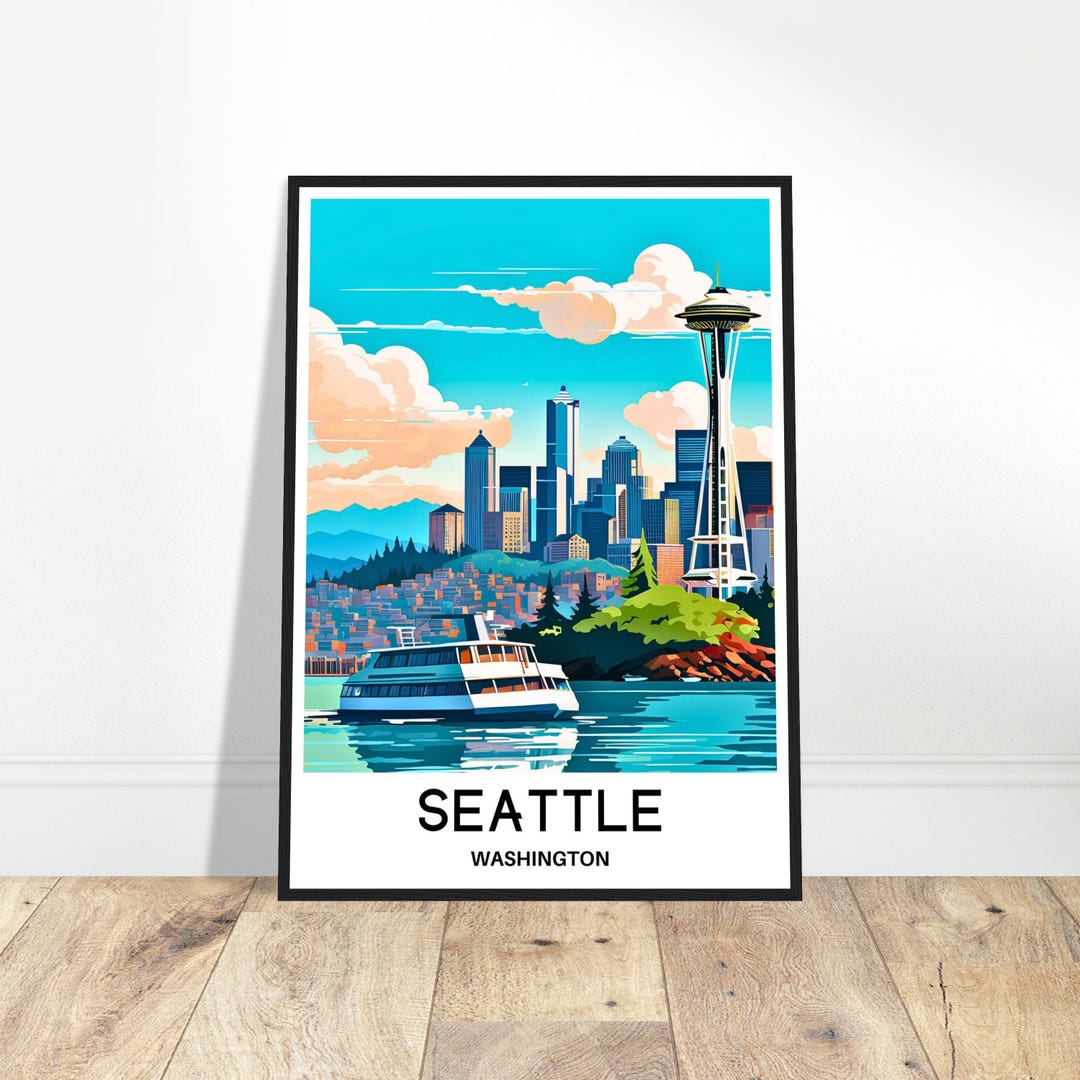 Seattle Travel Print Seattle Poster American Art Print Washington Lover ...
