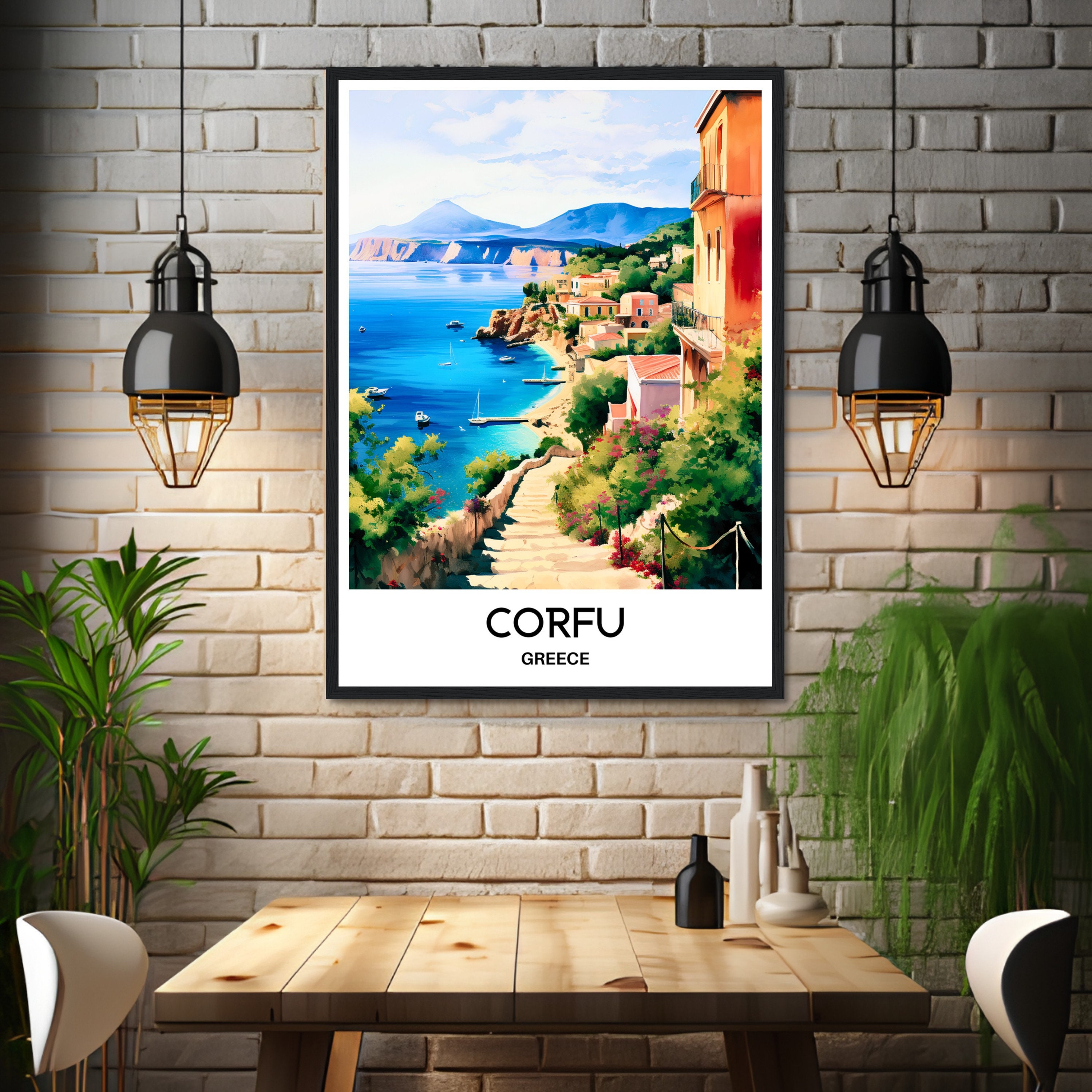 Corfu Watercolor Print Corfu Travel Poster Greek Art Print Greece Lover ...