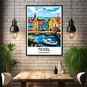 Texel Travel Print Texel Poster Dutch Art Print Netherlands Lover Gift Wall Hanging Art Home ...