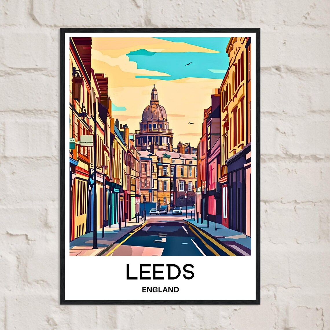 Leeds Travel Print Leeds Poster English Art Print England Lover Gift ...