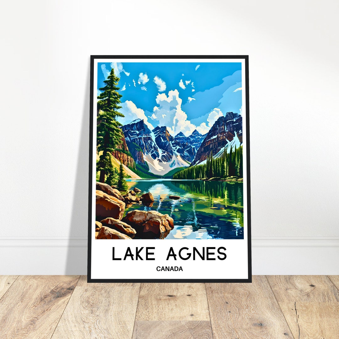 Lake Agnes Travel Print Lake Agnes Poster Canadian Art Print Canada ...