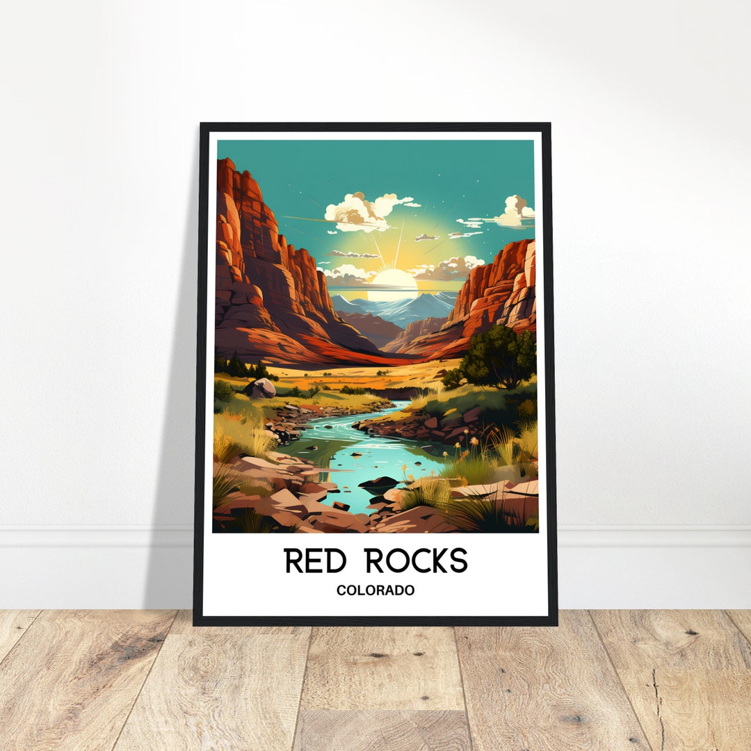 Red Rocks Travel Print Red Rocks Poster American Art Print America ...