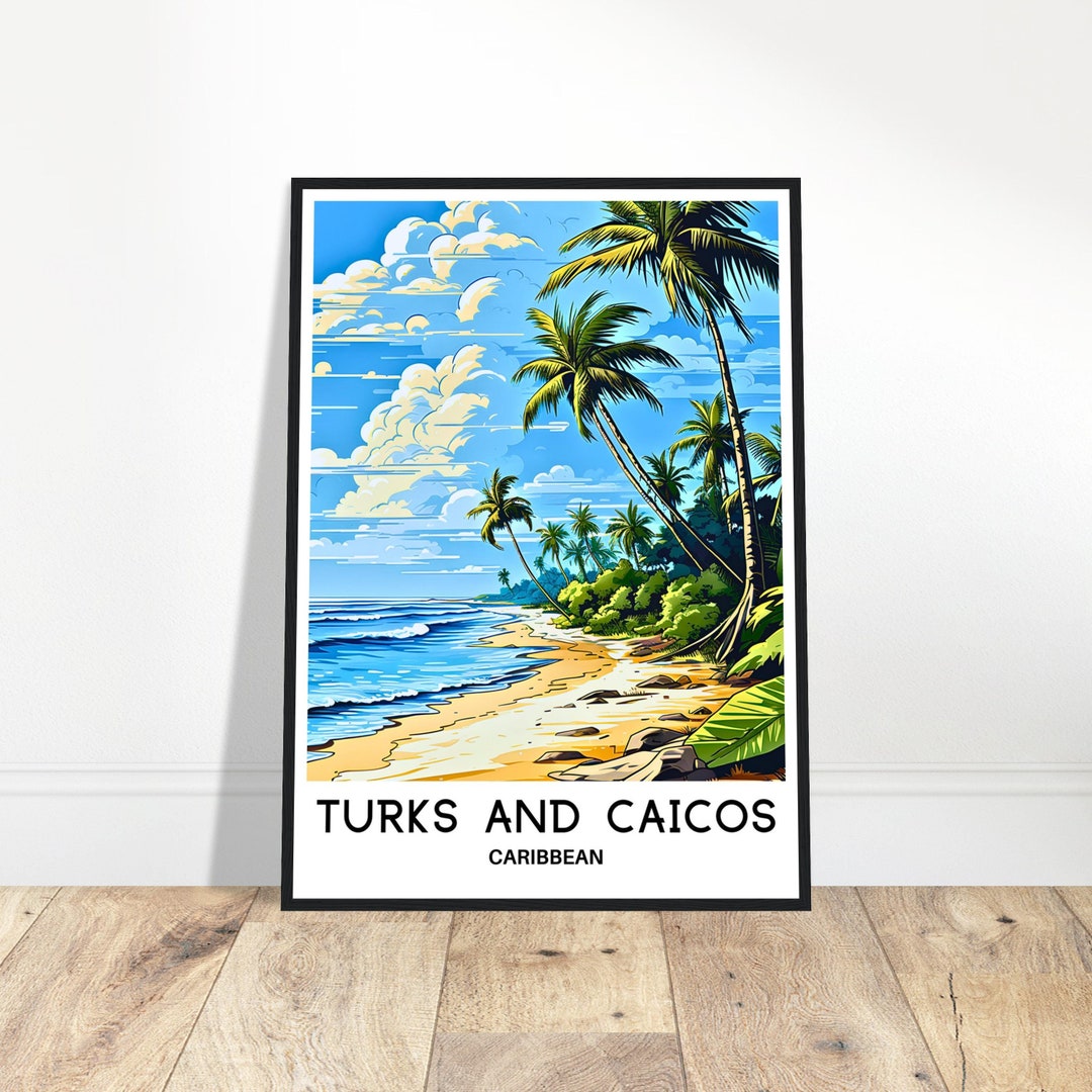 Turks and Caicos Travel Print Turks and Caicos Poster Caribbean Art ...