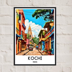 Kochi Travel Print Kochi Poster Indian Art Print India Lover Gift Wall ...