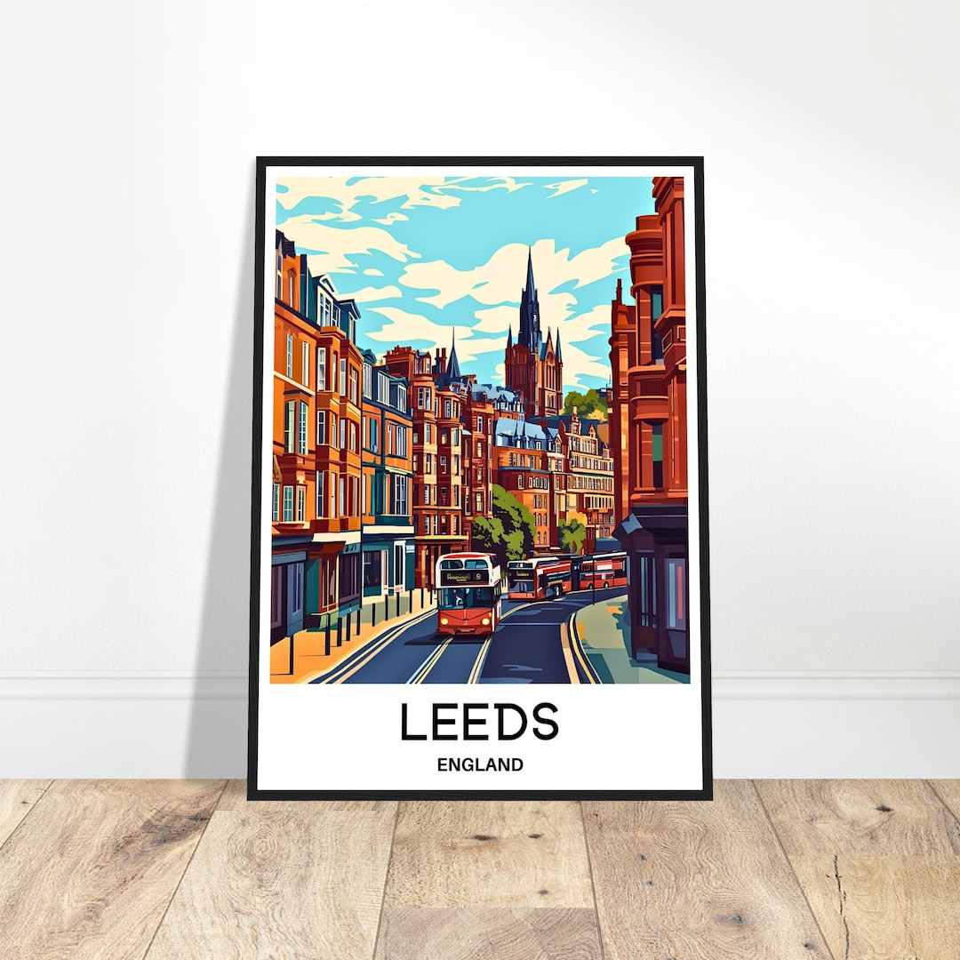 Leeds Travel Print Leeds Poster English Art Print England Lover Gift ...