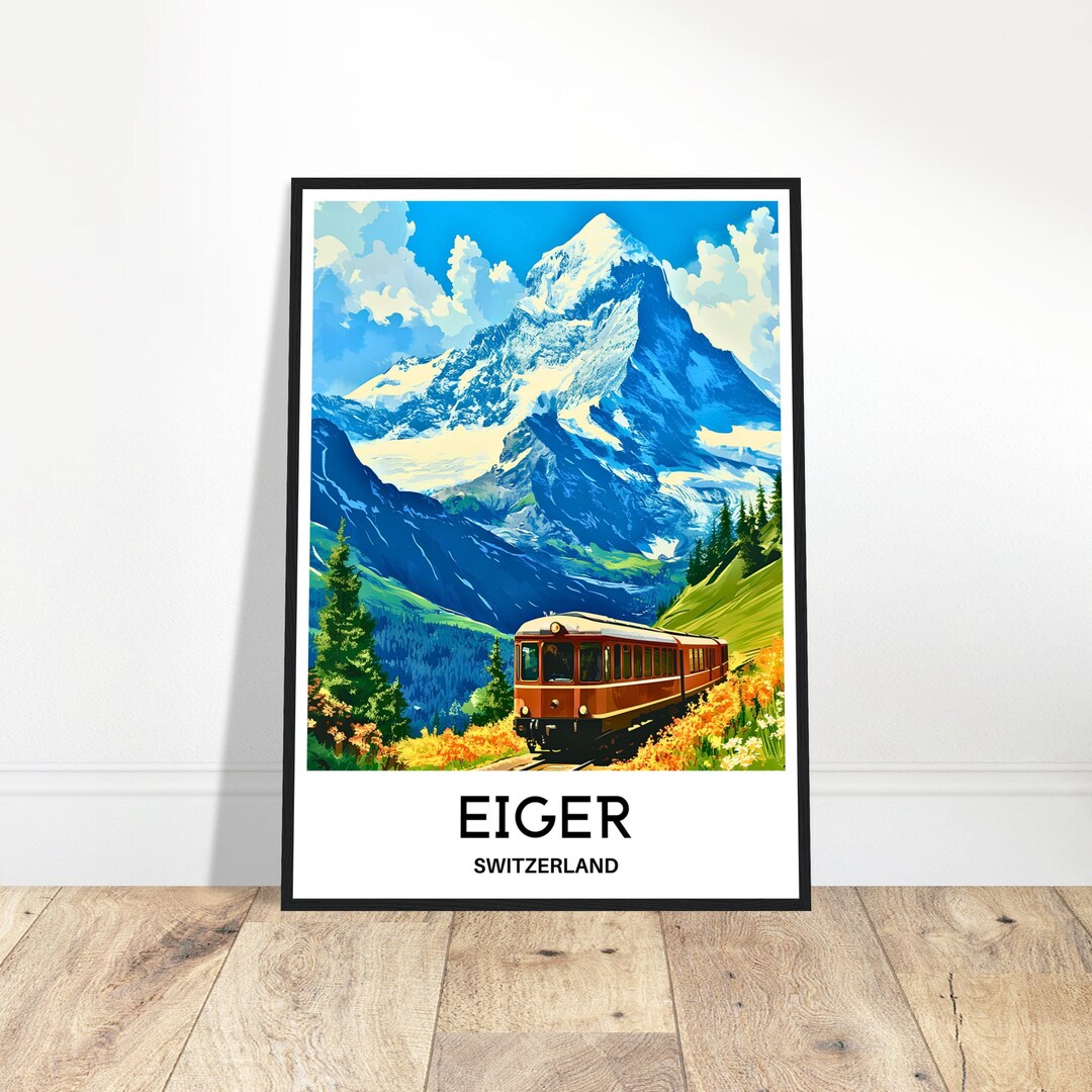 Eiger Travel Print Eiger Mountain Poster Swiss Art Print Switzerland ...