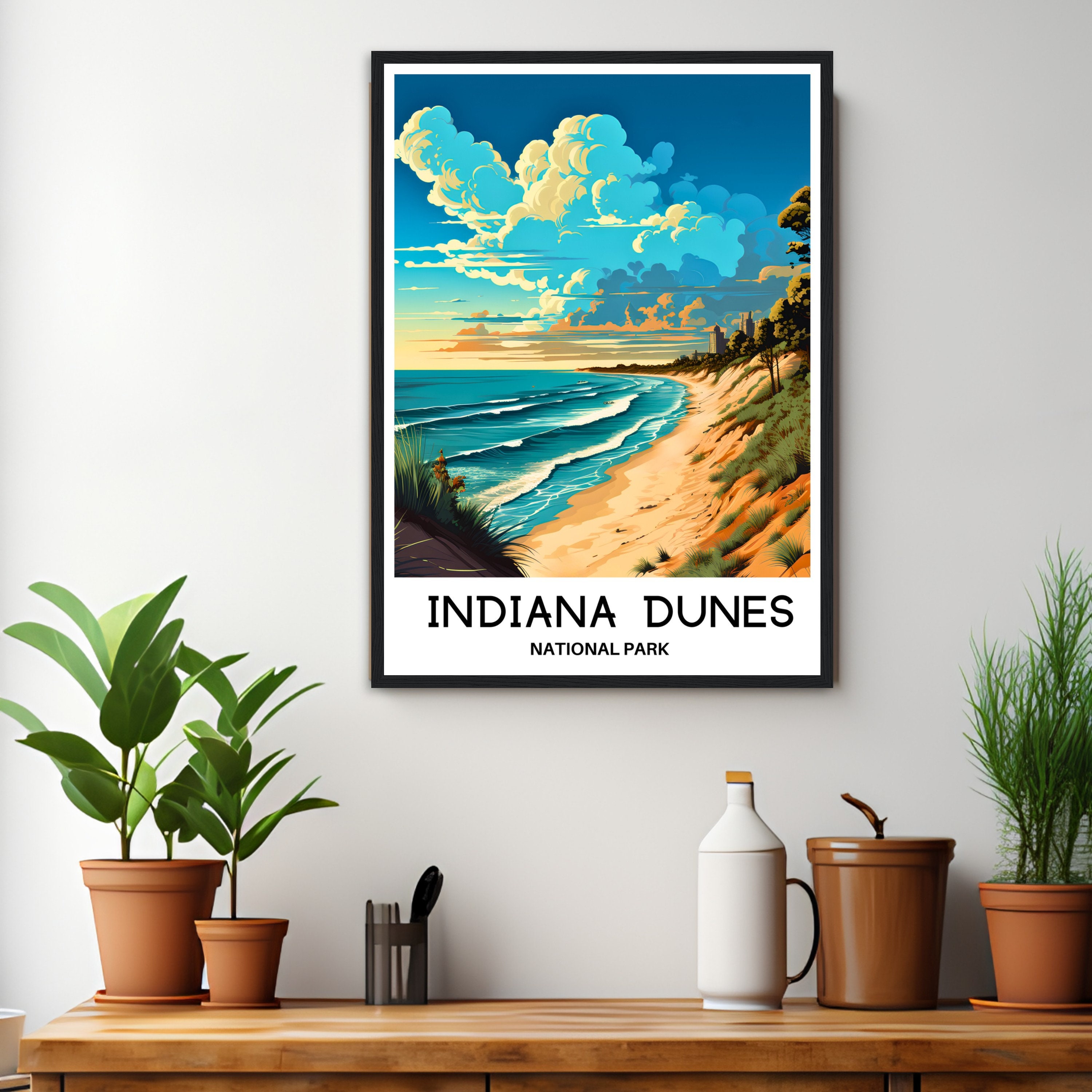 Indiana Dunes National Park Travel Print Indiana Dunes Poster American ...