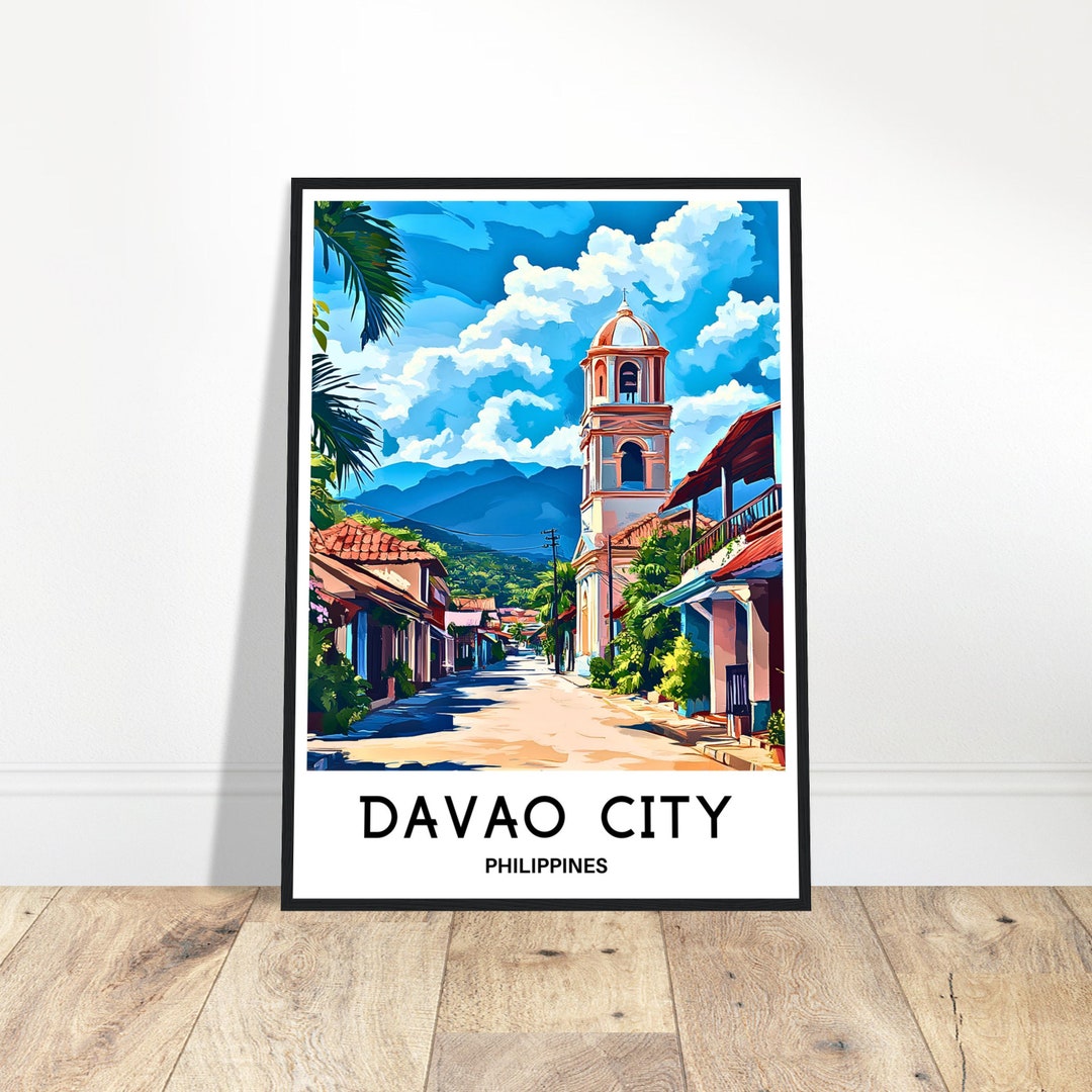 Davao City Travel Print Davao City Poster Philippines Art Print ...