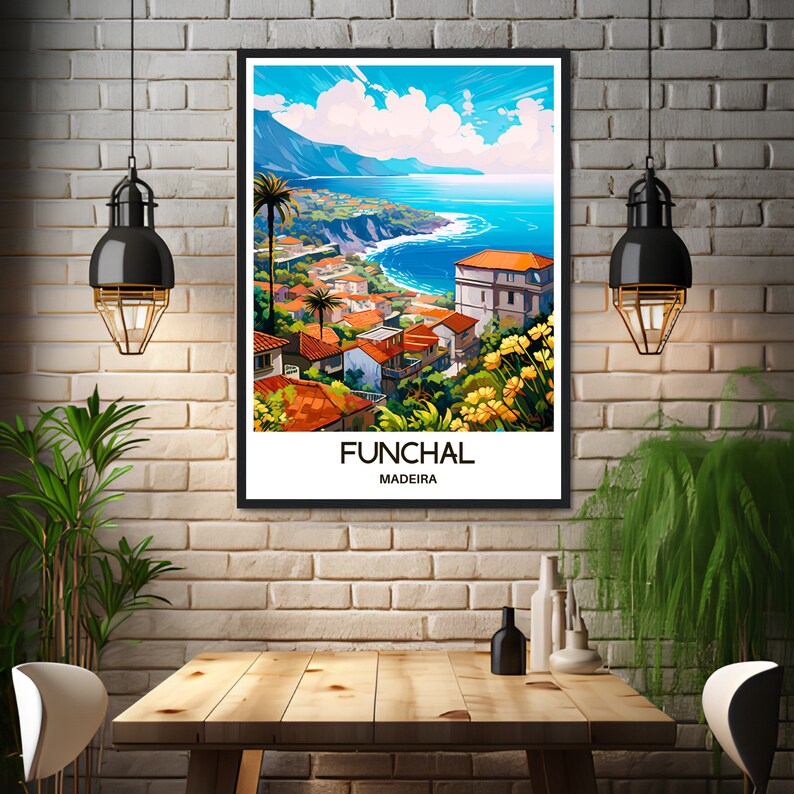 Funchal Travel Print Madeira Poster Portuguese Art Print Portugal Lover ...