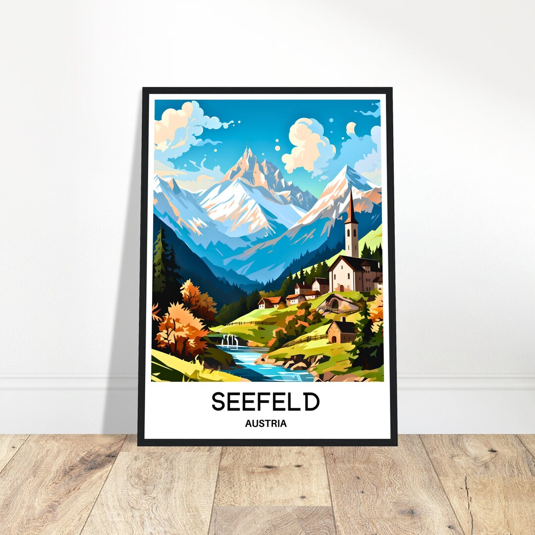 Seefeld Travel Print Seefeld Poster Austrian Art Print Austria Lover Gift Wall Hanging Art Home ...