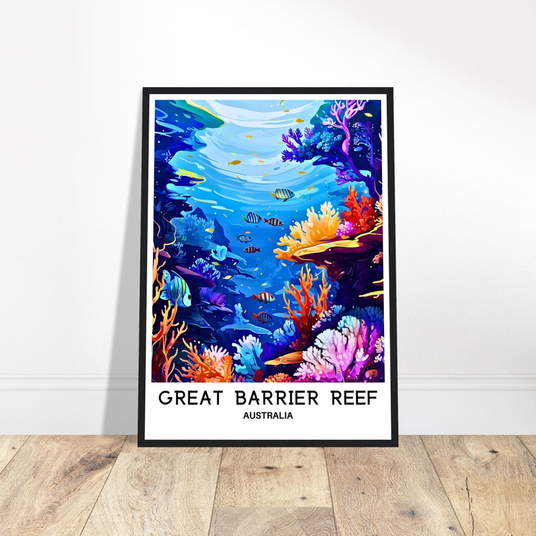 Great Barrier Reef Travel Print Great Barrier Reef Poster Australian ...