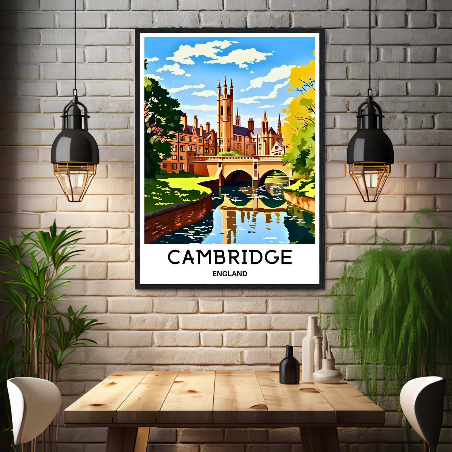 Cambridge Travel Print Cambridge Poster English Art Print England Lover ...