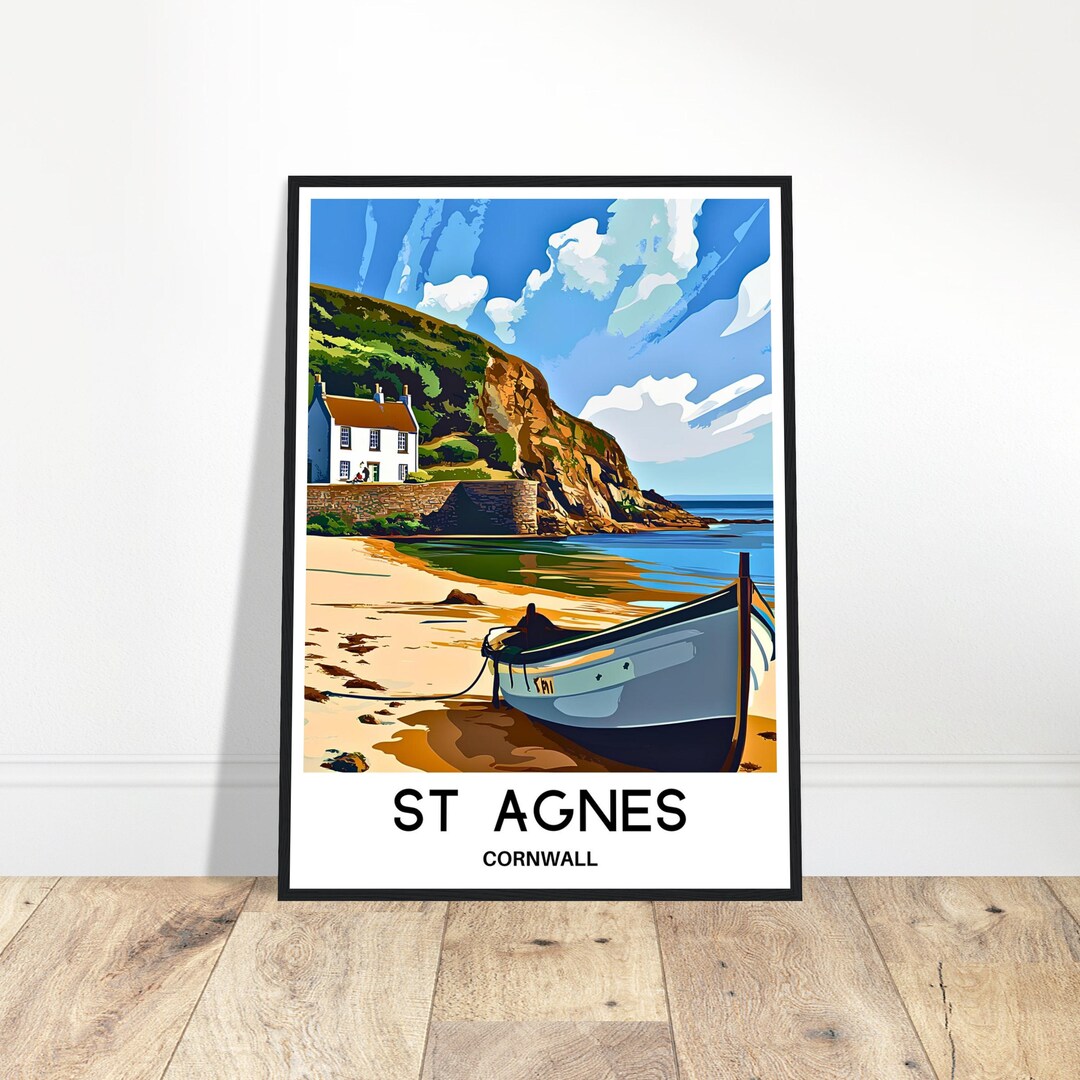 St Agnes Travel Print Cornwall Poster English Art Print England Lover ...