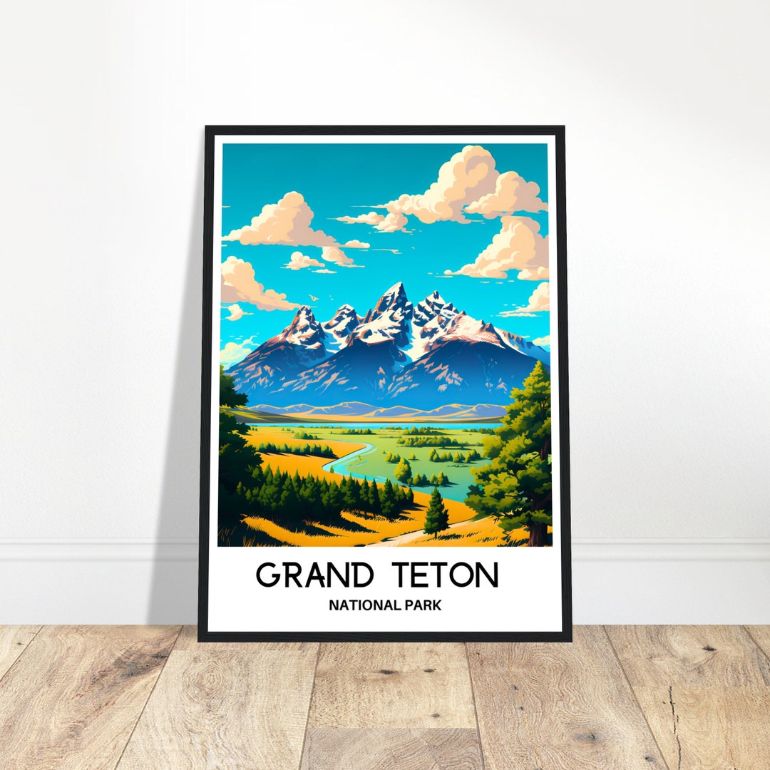 Grand Teton National Park Travel Print Grand Teton Poster American Art ...