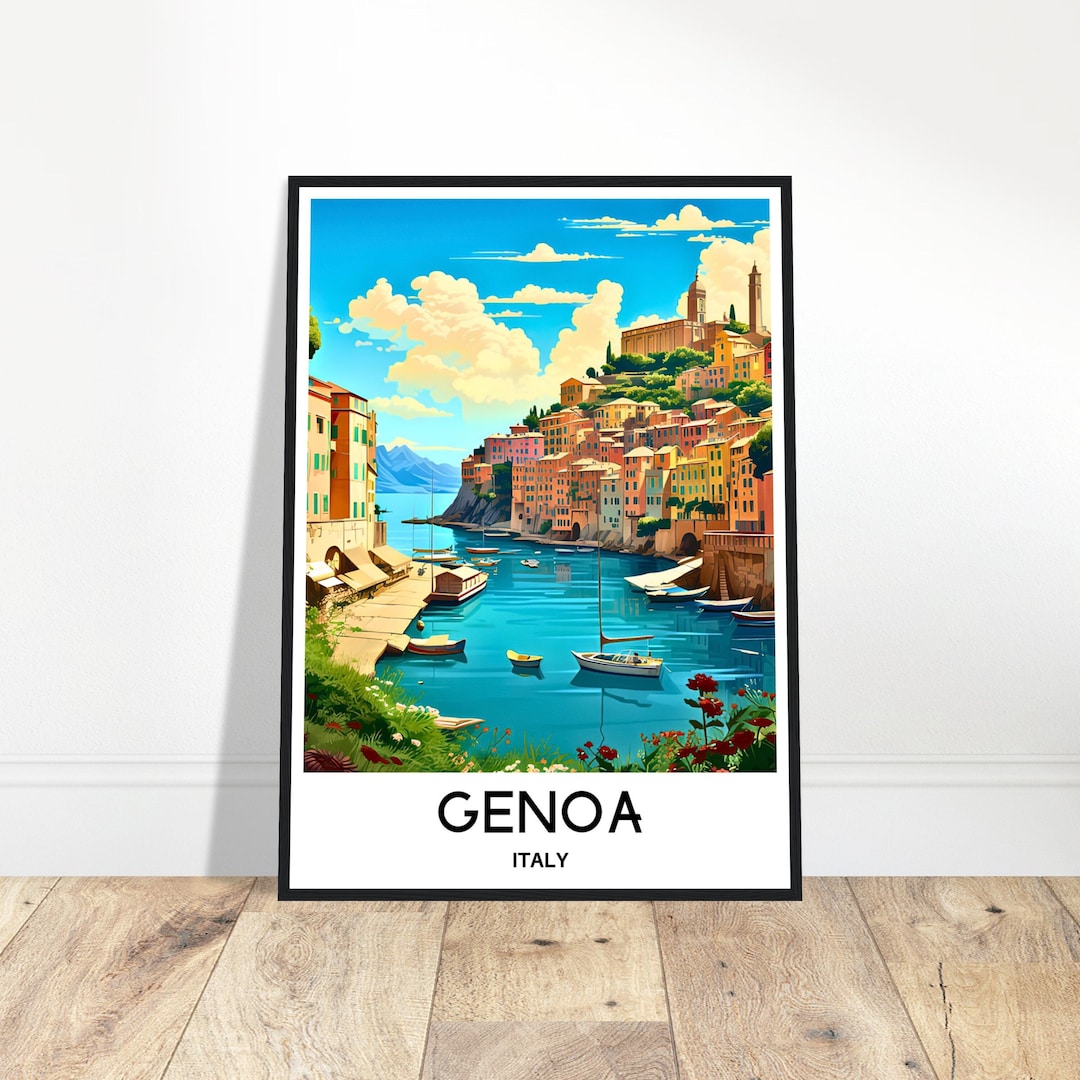 Genua Reise Druck Genua Poster Italienischer Kunstdruck Italien ...