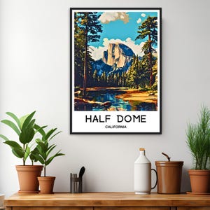 Half Dome Travel Print Half Dome Poster American Art Print California ...