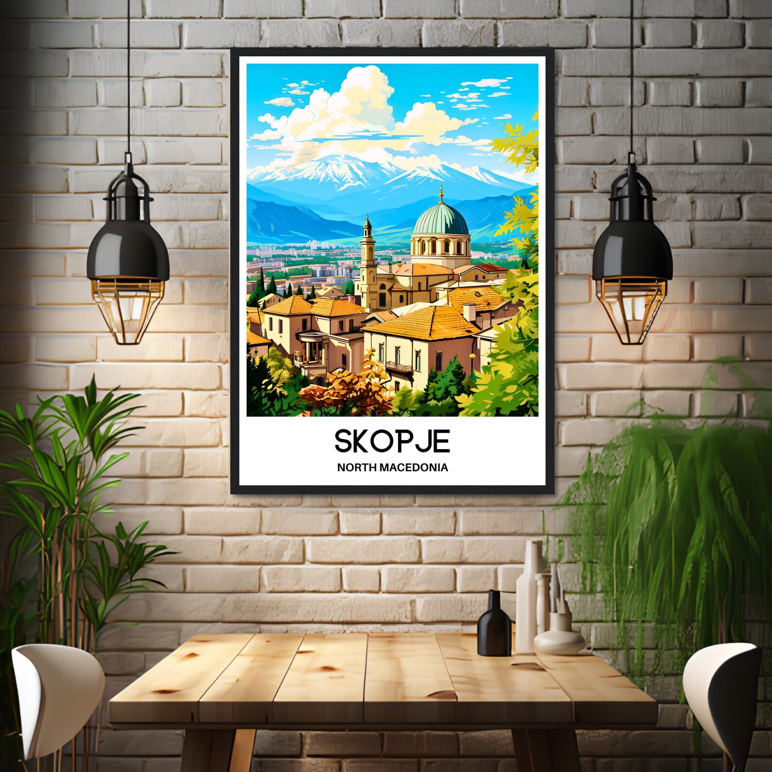 Skopje Travel Print Skopje Poster Macedonian Art Print North Macedonia ...