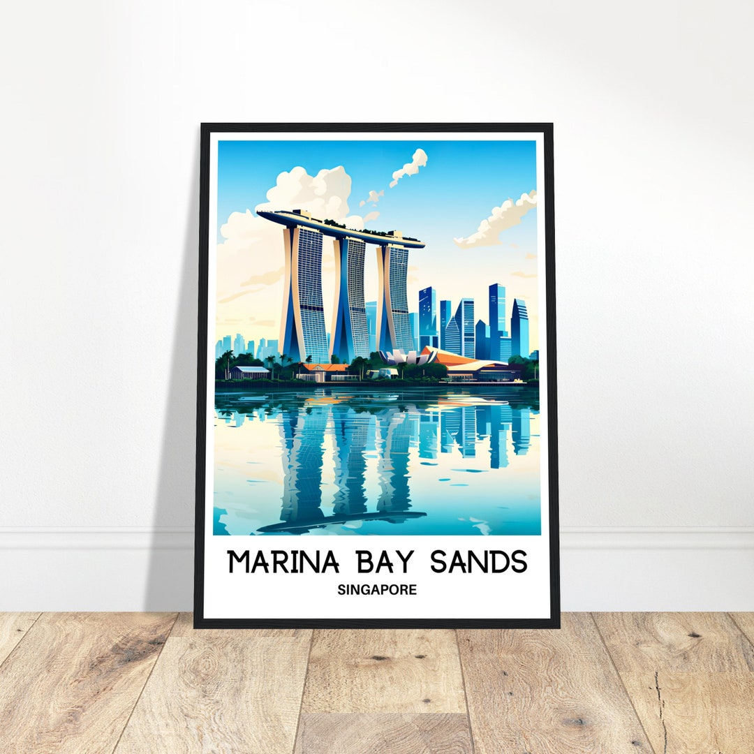 Marina Bay Sands Travel Print Marina Bay Sands Poster Singaporean Art ...